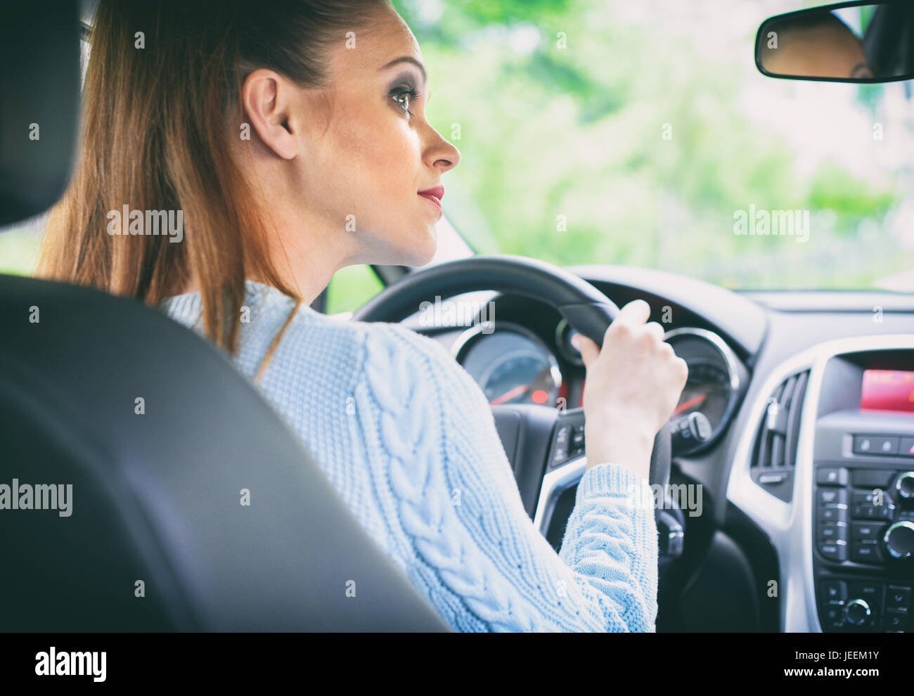 Girl driving car hi-res stock photography and images - Alamy