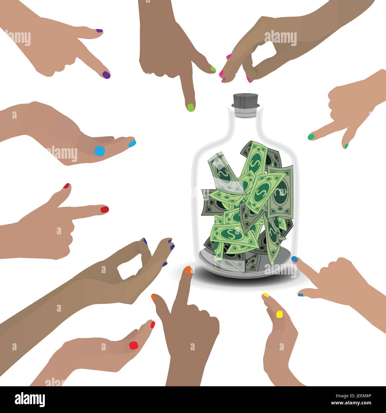 Human hand pointing finger money Stock Vector Images - Alamy