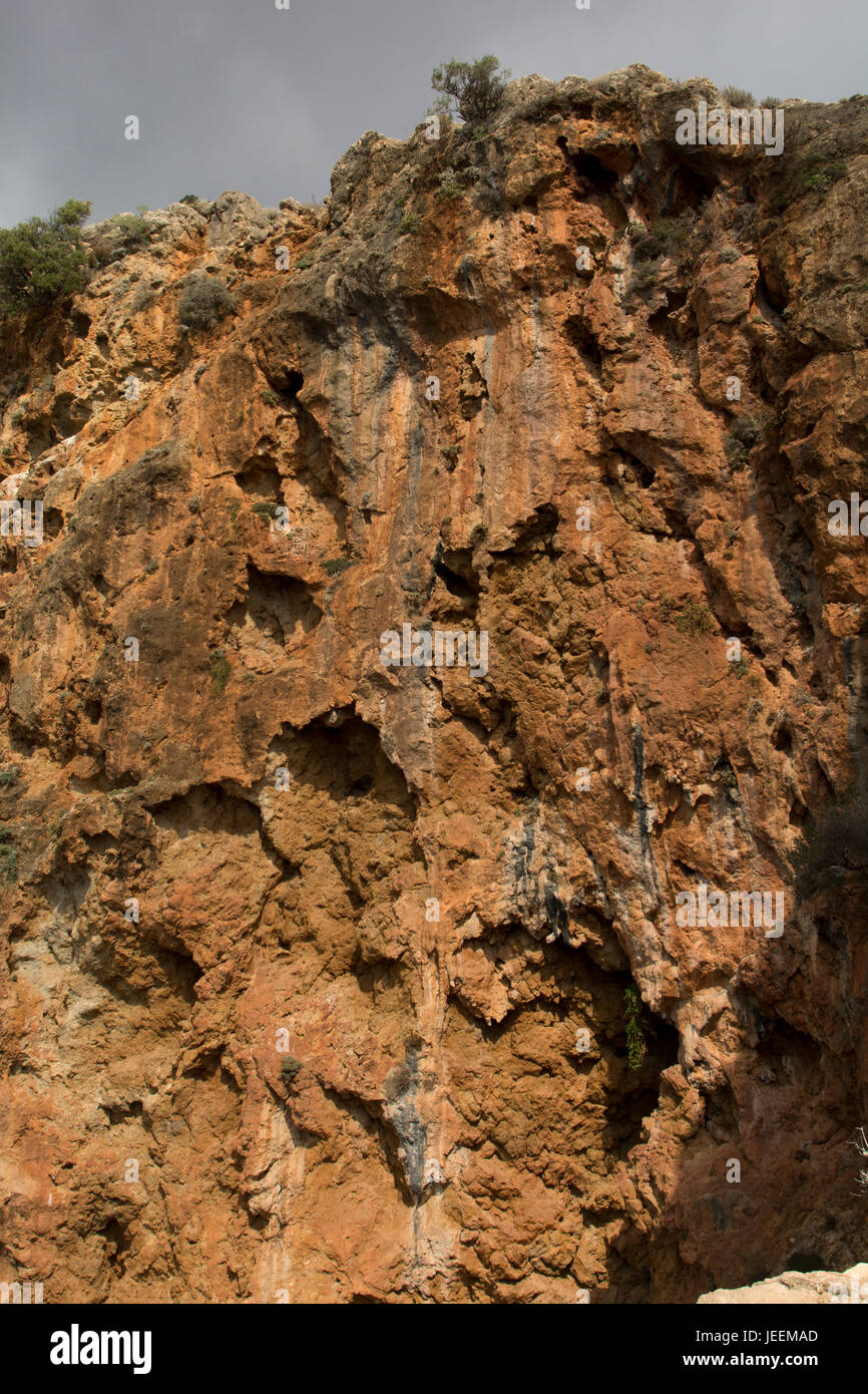 Aradena Gorge is a deep limestone canyon running from the Lefka Ori or ...