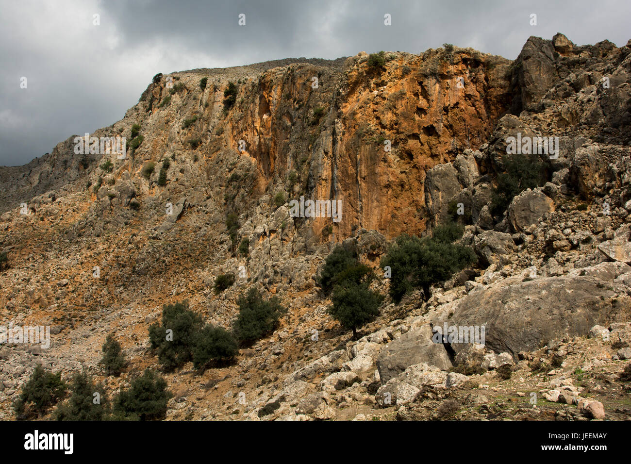 Aradena Gorge is a deep limestone canyon running from the Lefka Ori or ...