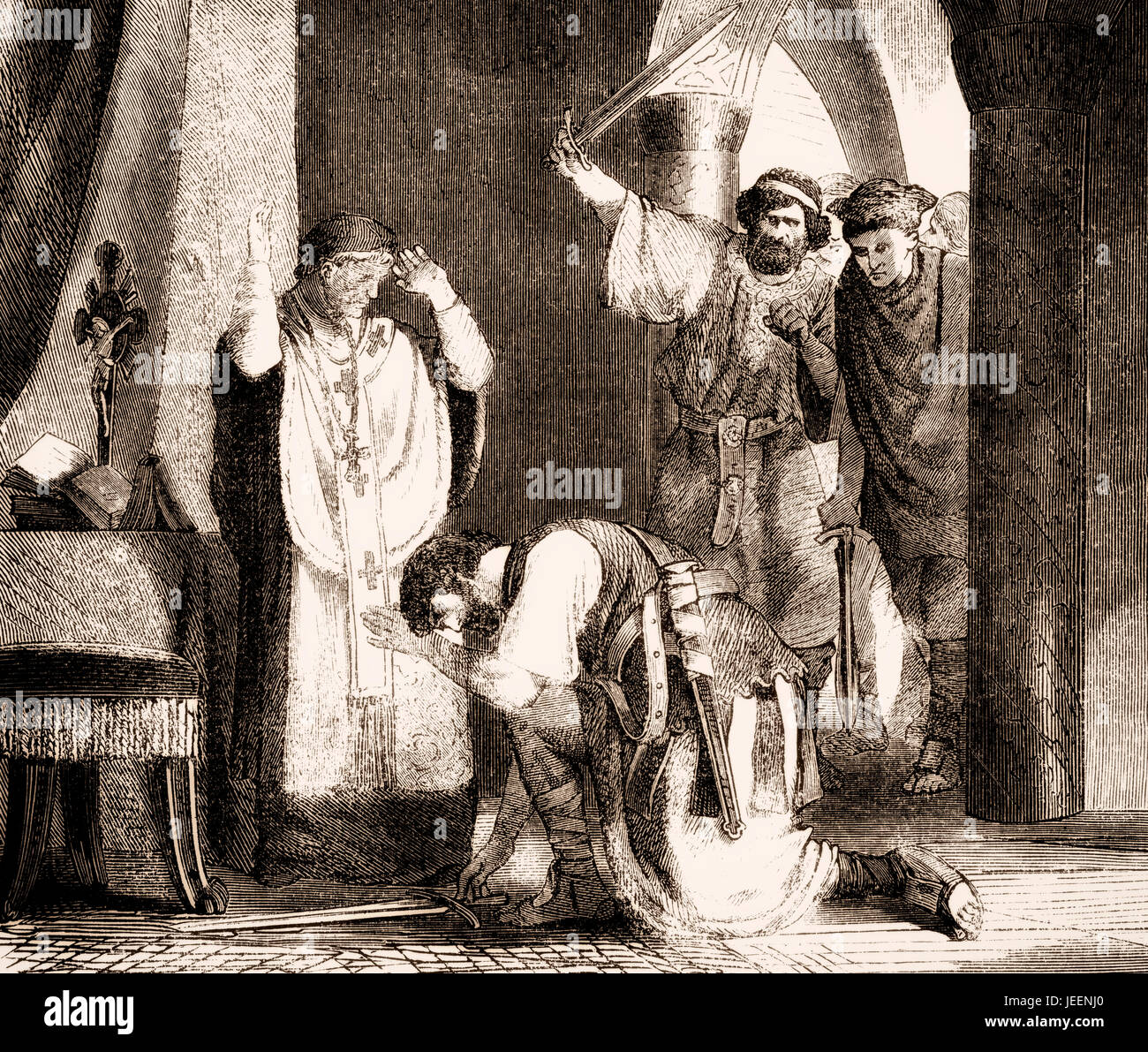 Pope Sergius I, c. 650 – 701, and his bodyguard protospatharios ...