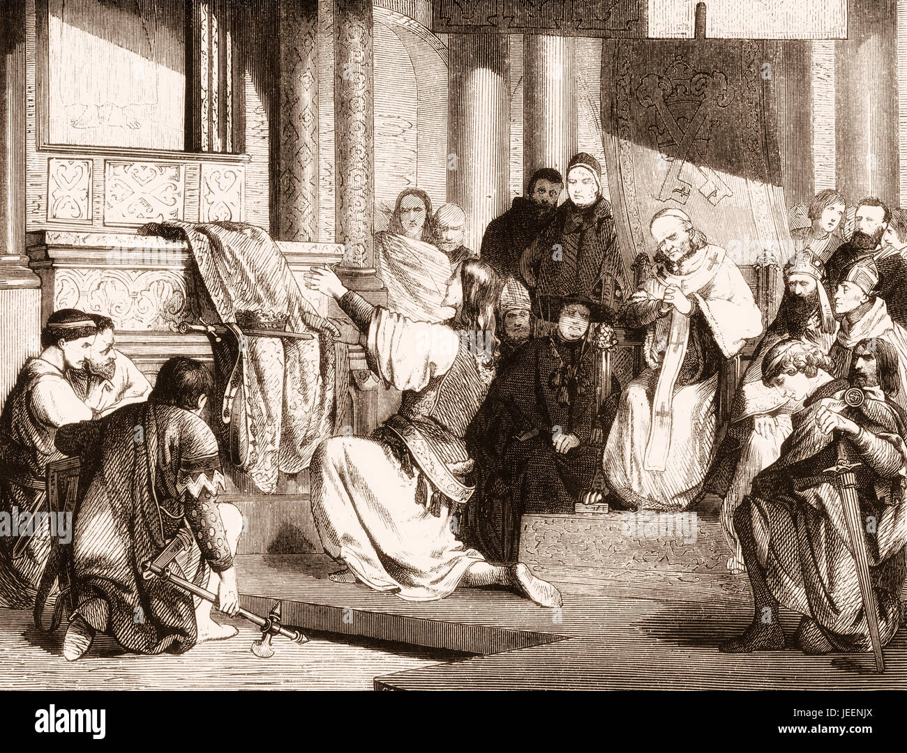 Liutprand, King of the Lombards from 712 to 744, at Saint Peter's tomb ...