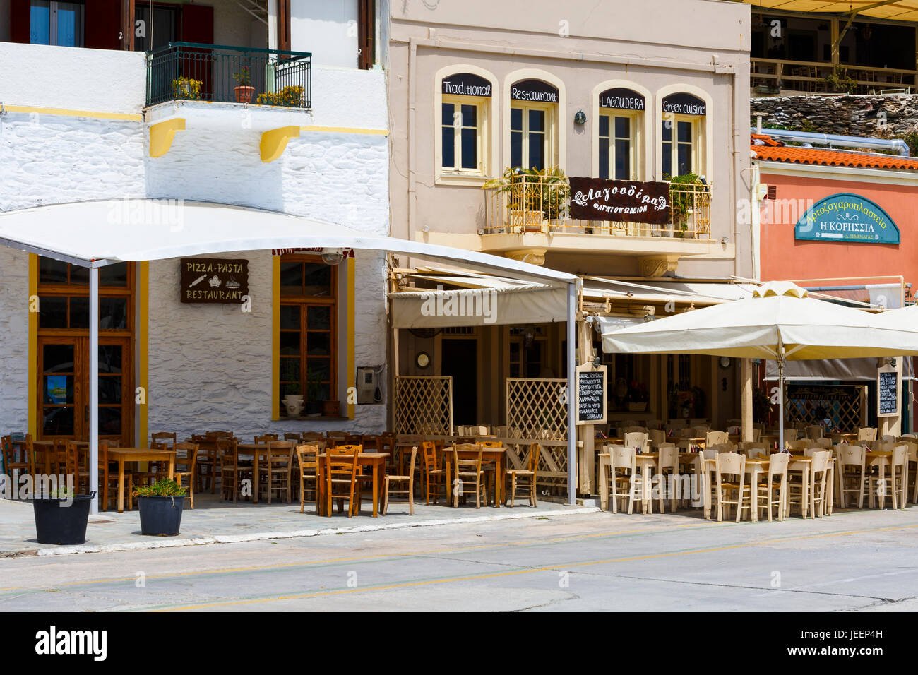 View of Korissia, the port of Kea island in Greece Stock Photo - Alamy