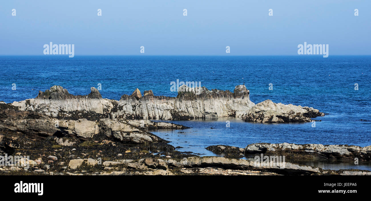 Fallen sea stack on beach at Portgower, Helmsdale, Sutherland, Scottish ...