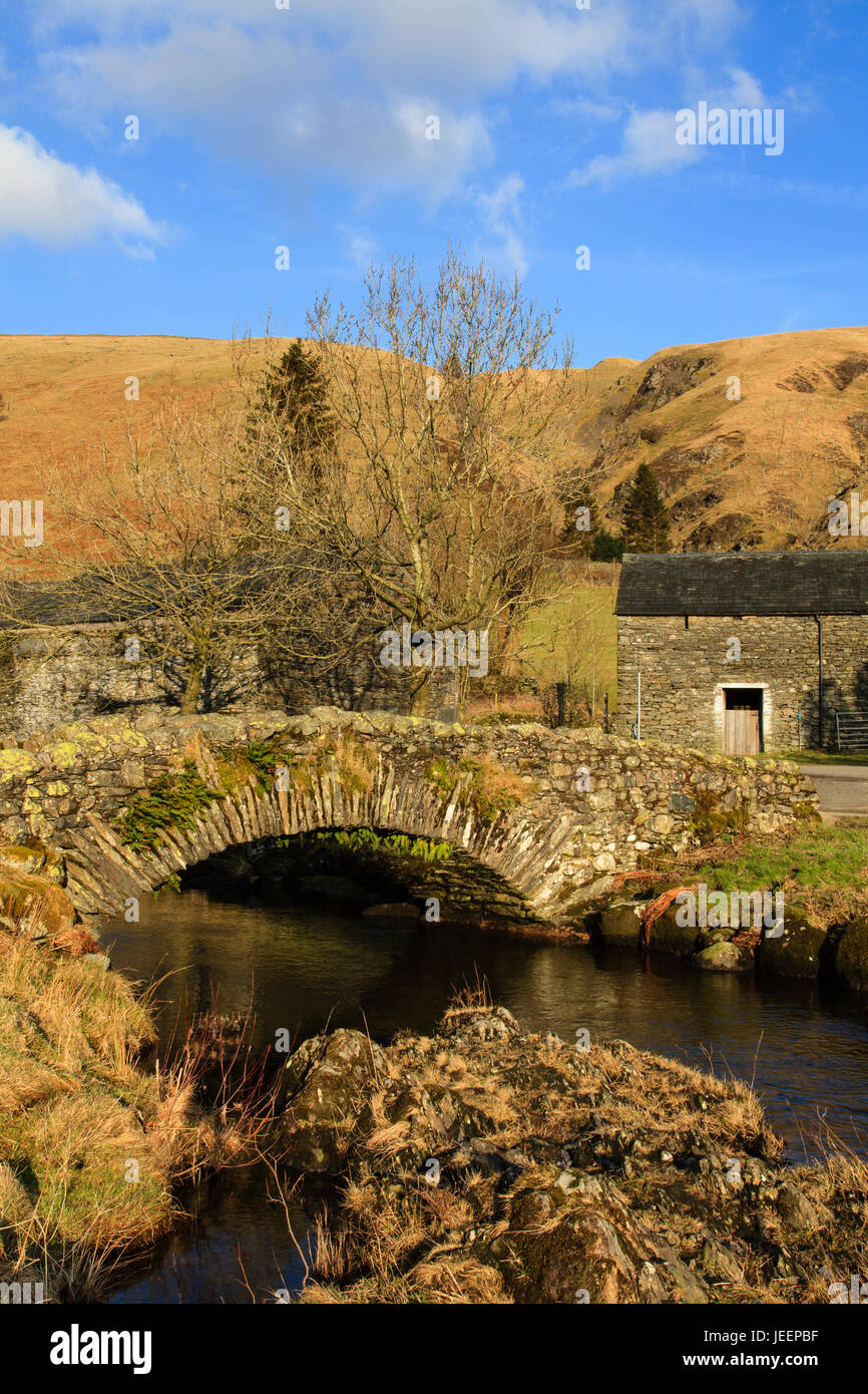 Stone Packhorse Bridge. The stone packhorse bridge crossing Watendlath ...