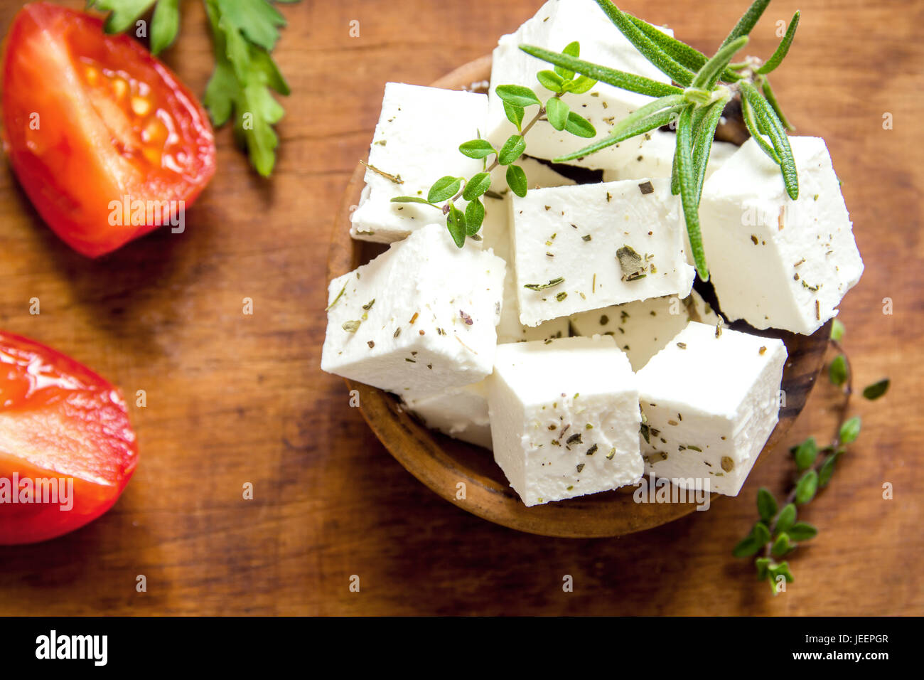 Fresh Greek Feta Cheese. Healthy ingredient for cooking salad. Goat ...
