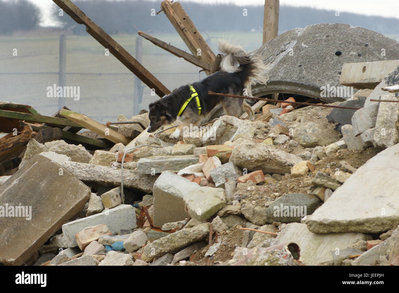car bomb explosion, disaster zone. building collapse Stock Photo - Alamy