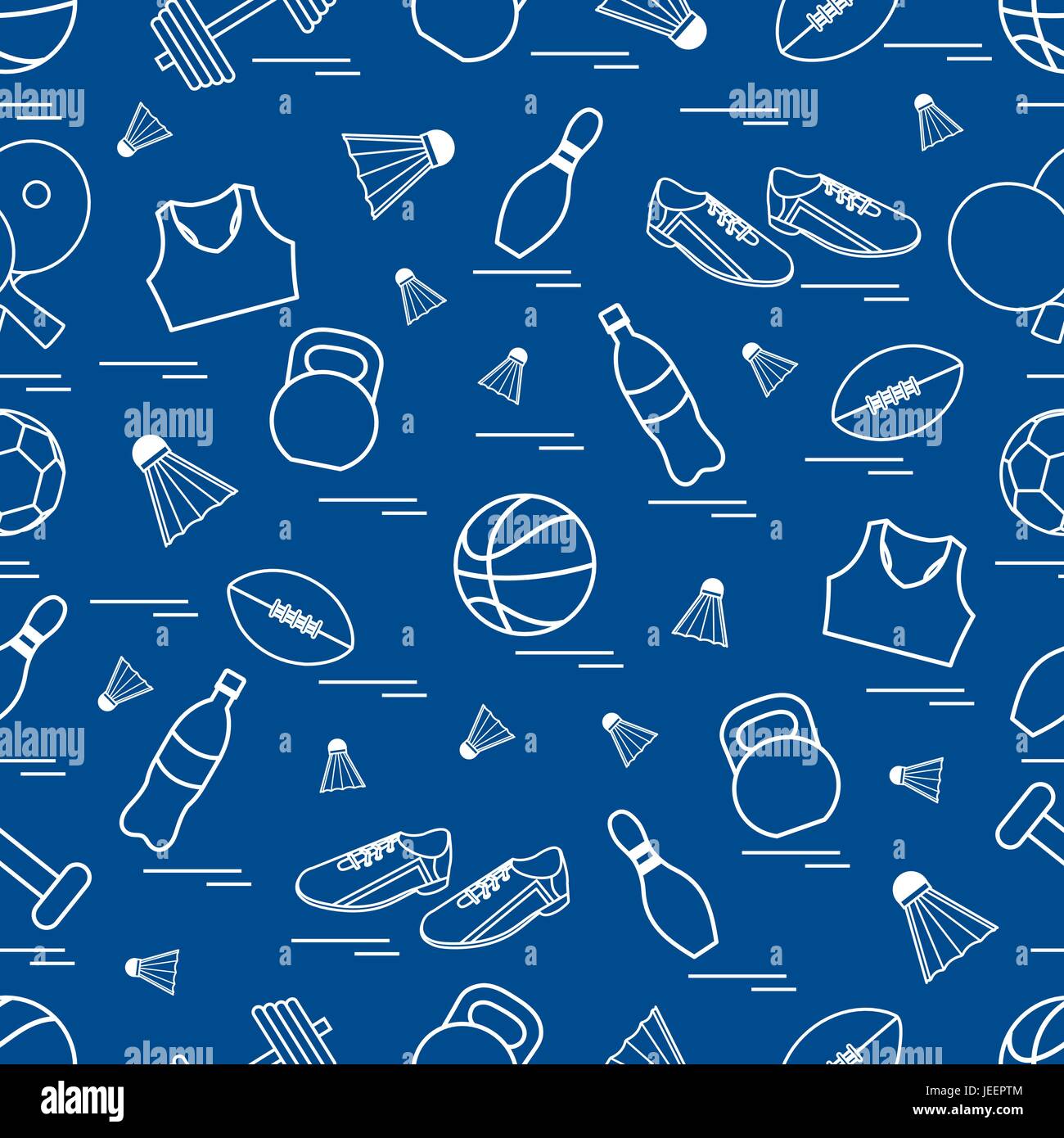 Seamless pattern on the sports theme. Vector illustration sports and ...