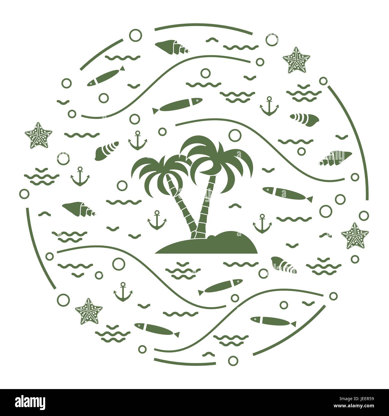 Aquatic coconut trees Cut Out Stock Images & Pictures - Alamy