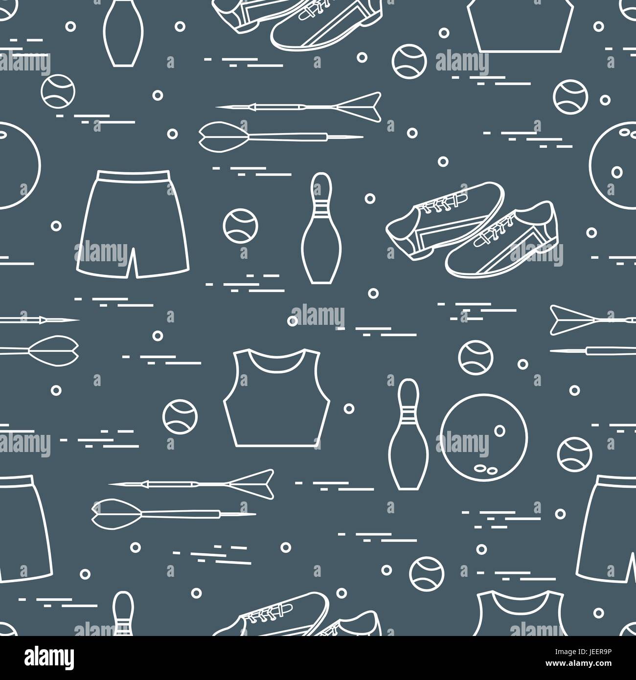 Seamless pattern with variety goods for sports. Sports theme. Design ...