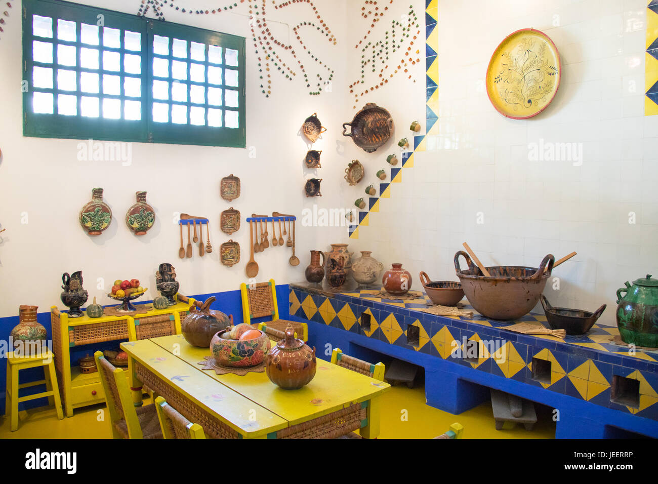 Cocina (Kitchen), Museo Frida Kahlo, Mexico City, Mexico Stock Photo ...
