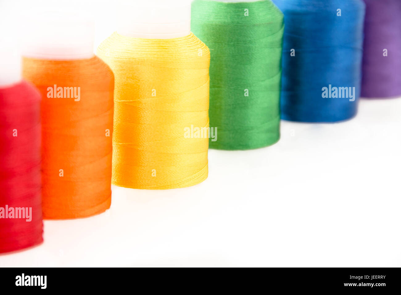 Embroidery Thread Lined Up in Rainbow Order Stock Photo - Alamy
