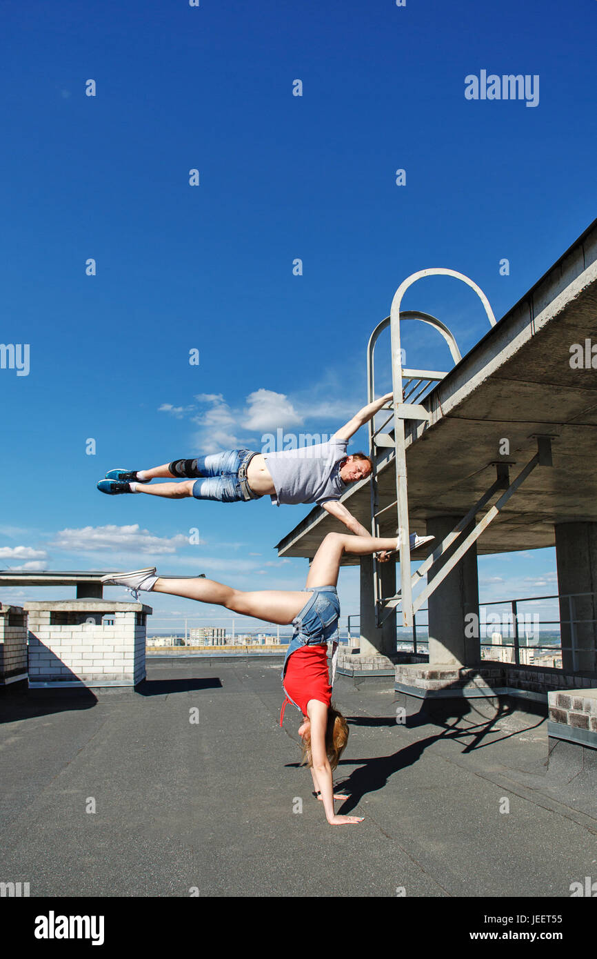 Man doing stunts on sunset hi-res stock photography and images - Alamy