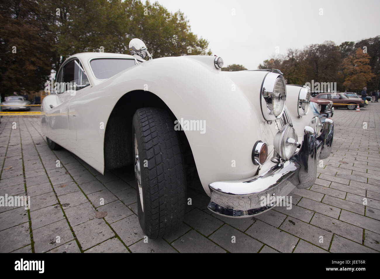 Classic Jaguar coupe car at old-timer car show, Munich, Germany Stock ...