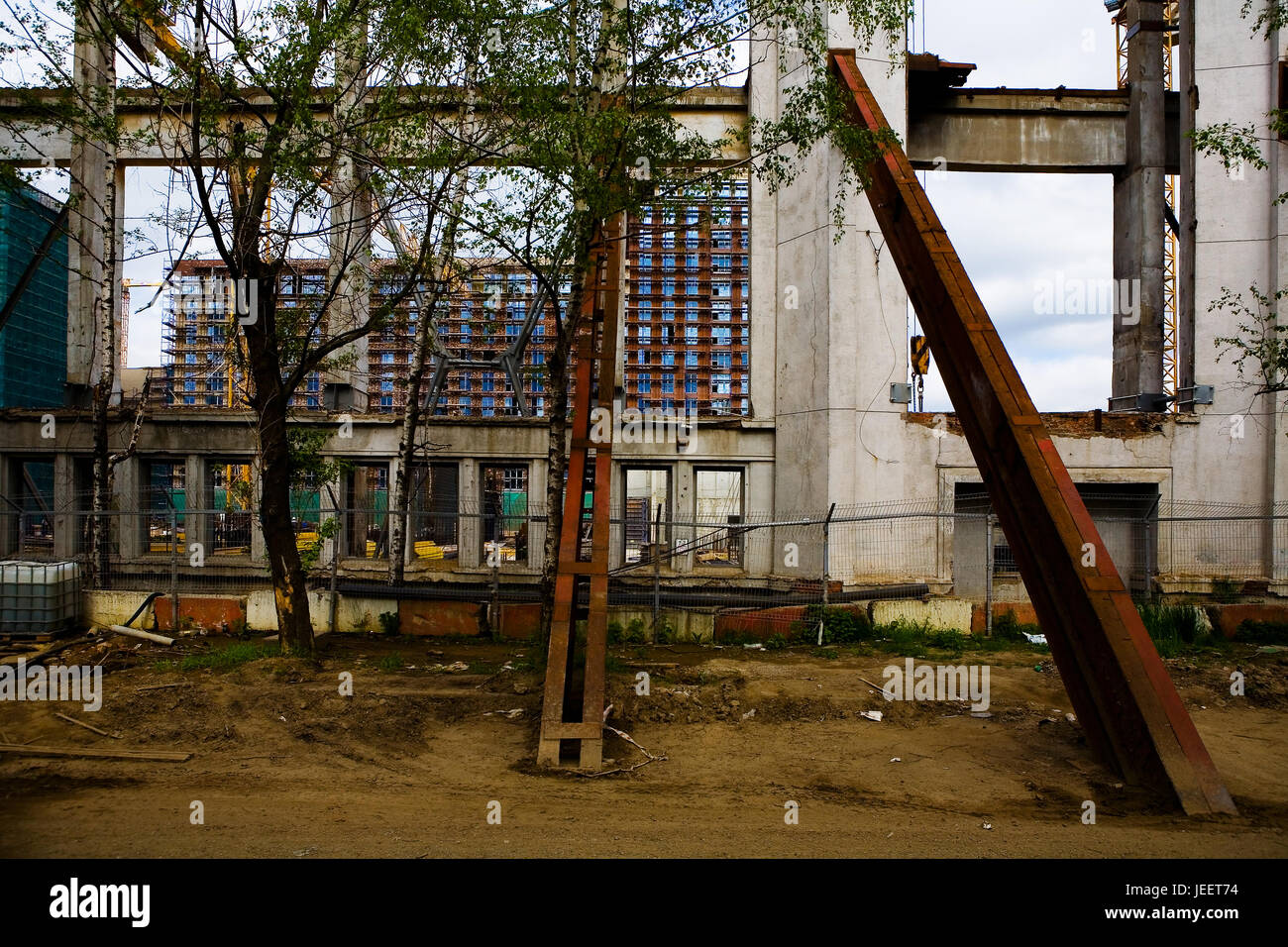 Supports. The structures keep the wall of the old building. The ...
