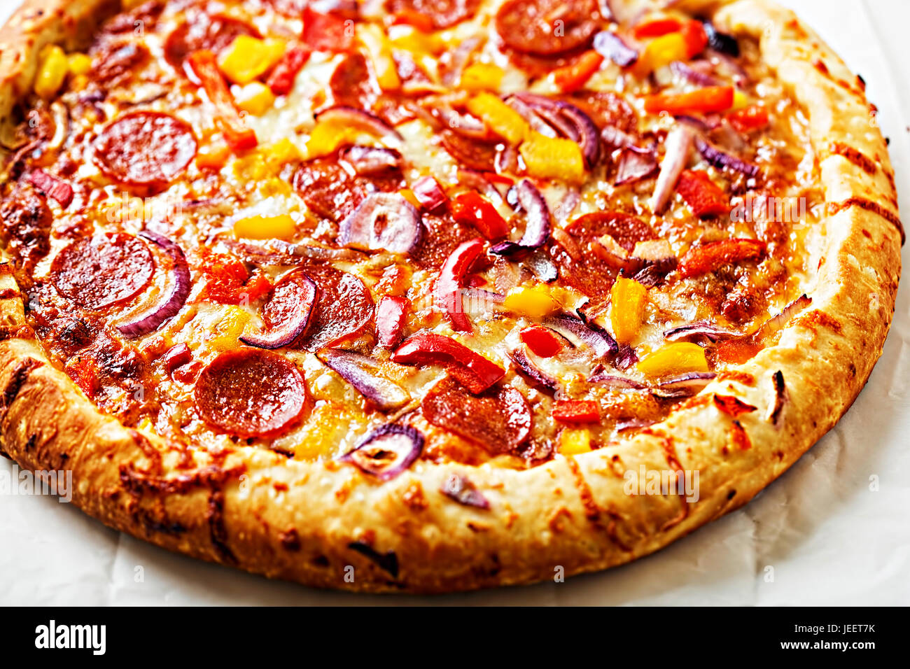 Pizza pepperoni with cheese Stock Photo - Alamy