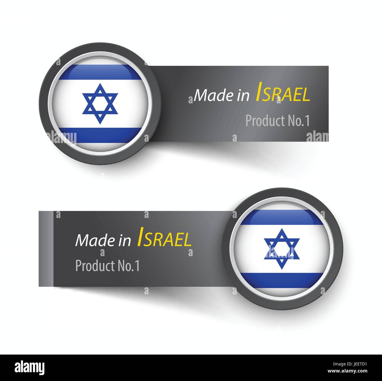 Flag icon and label with text made in Israel Stock Vector Image & Art ...