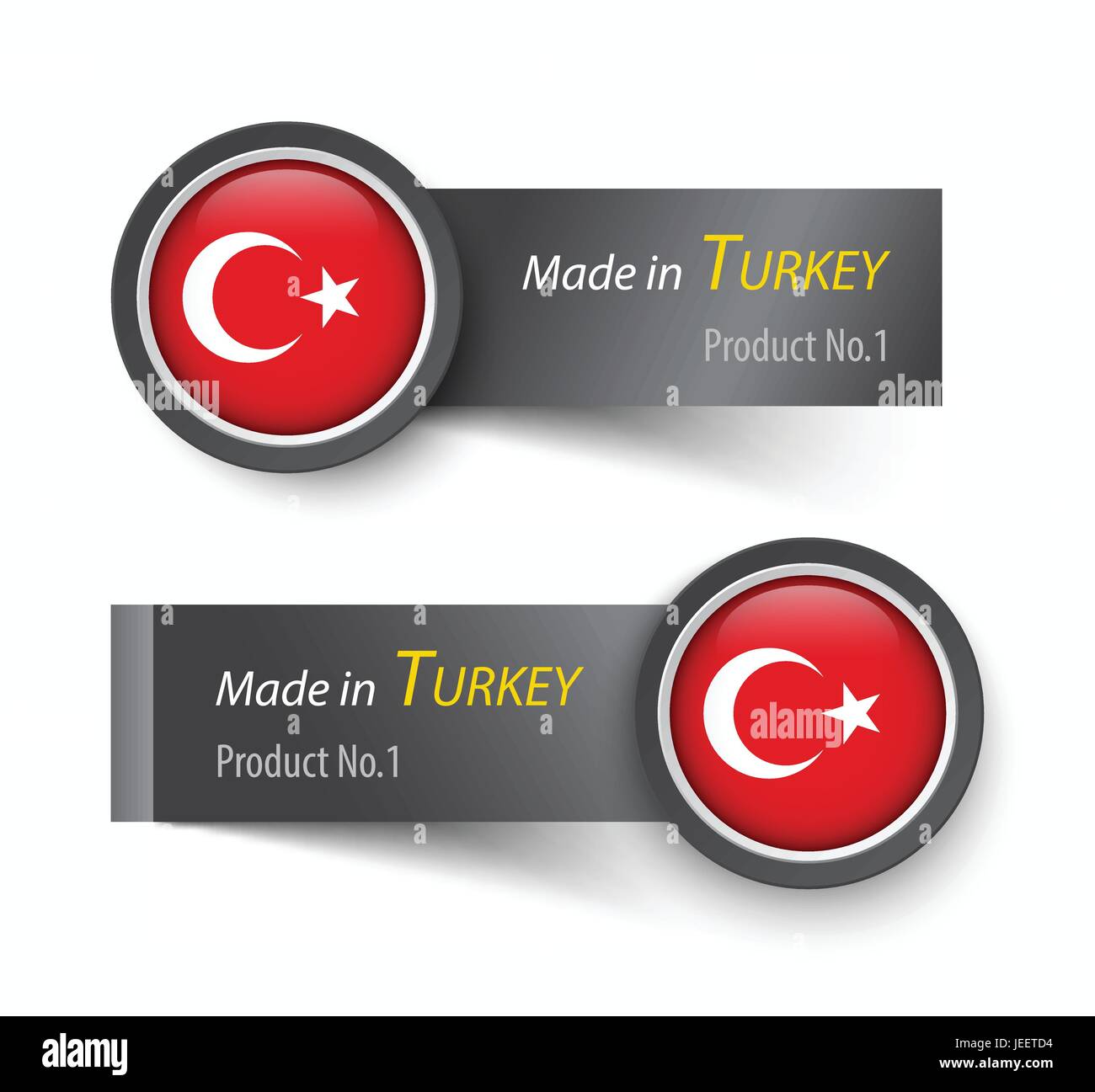 Flag icon and label with text made in Turkey Stock Vector Image & Art ...