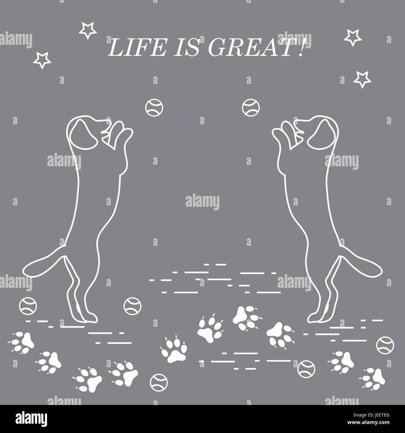 Dog catching ball vector vectors hi-res stock photography and images ...