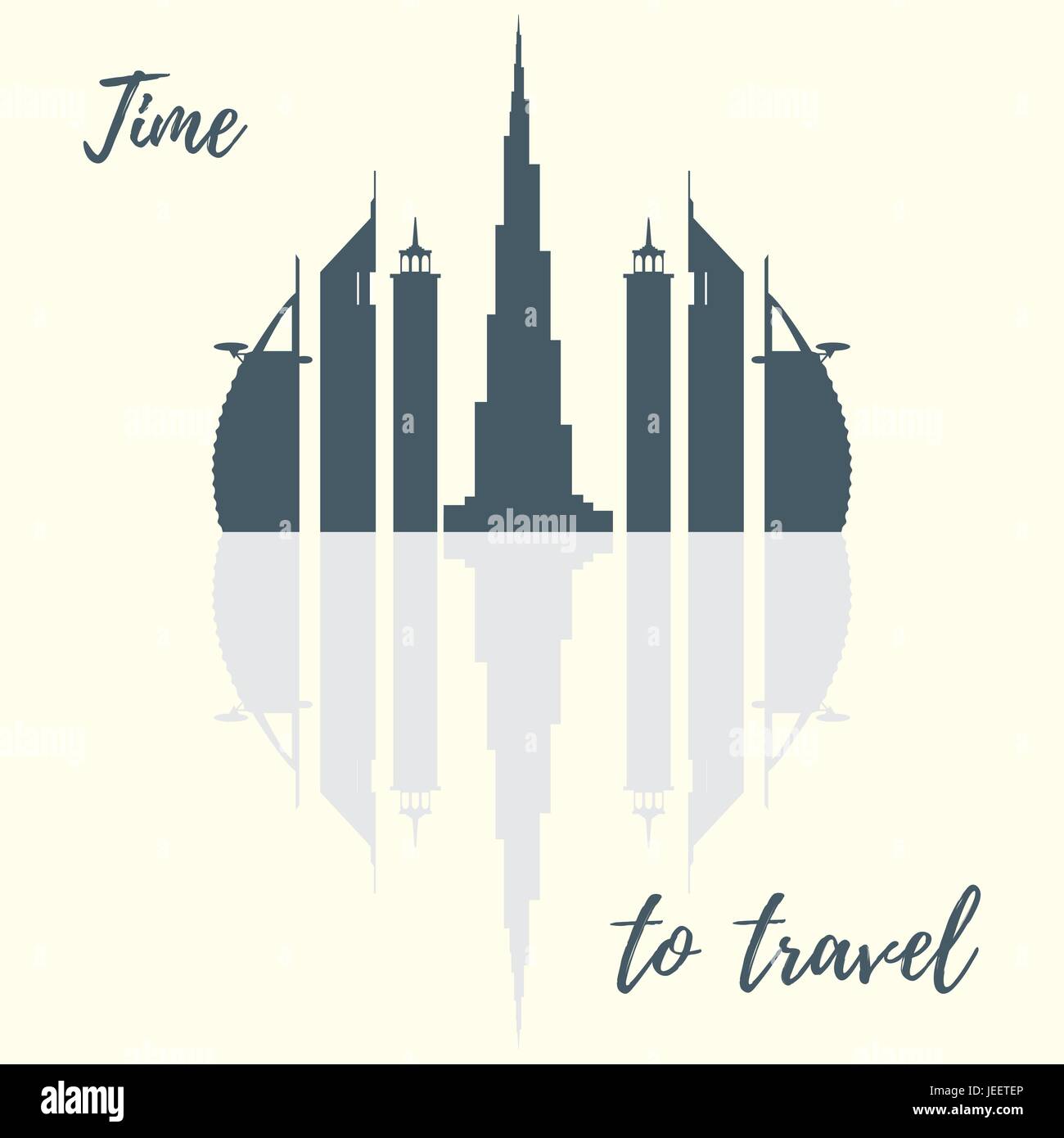 Vector illustration of United Arab Emirates skyscrapers silhouette ...