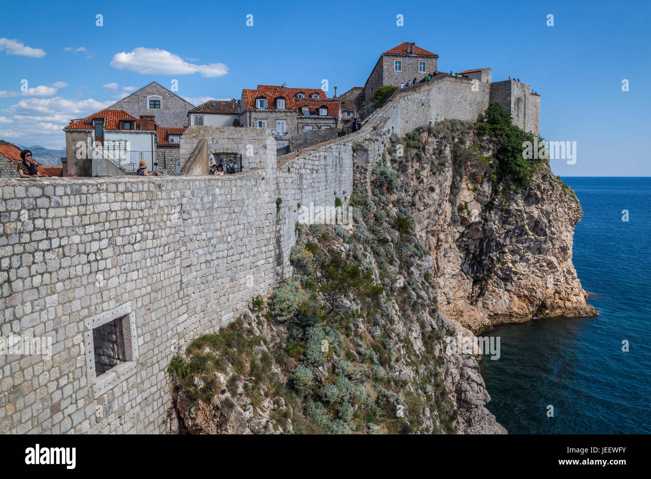 Dubrovnik scenic view on city walls of the croatian city unesco ...