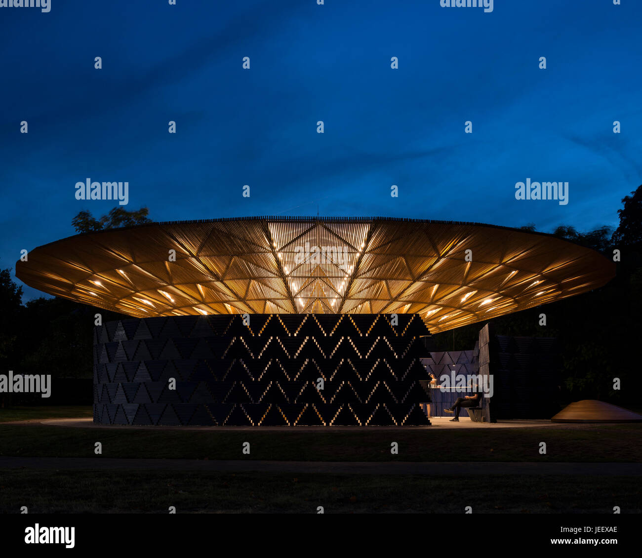 Night time view with perimeter wall. Serpentine Summer Pavilion 2017 ...