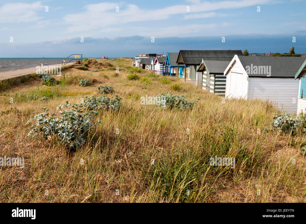 Beach Huts on the shore of The Wash at Heacham, Norfolk Stock Photo - Alamy