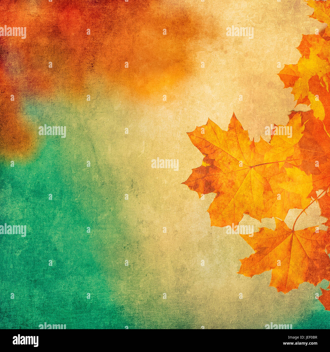 grunge background with autumn leaves Stock Photo - Alamy