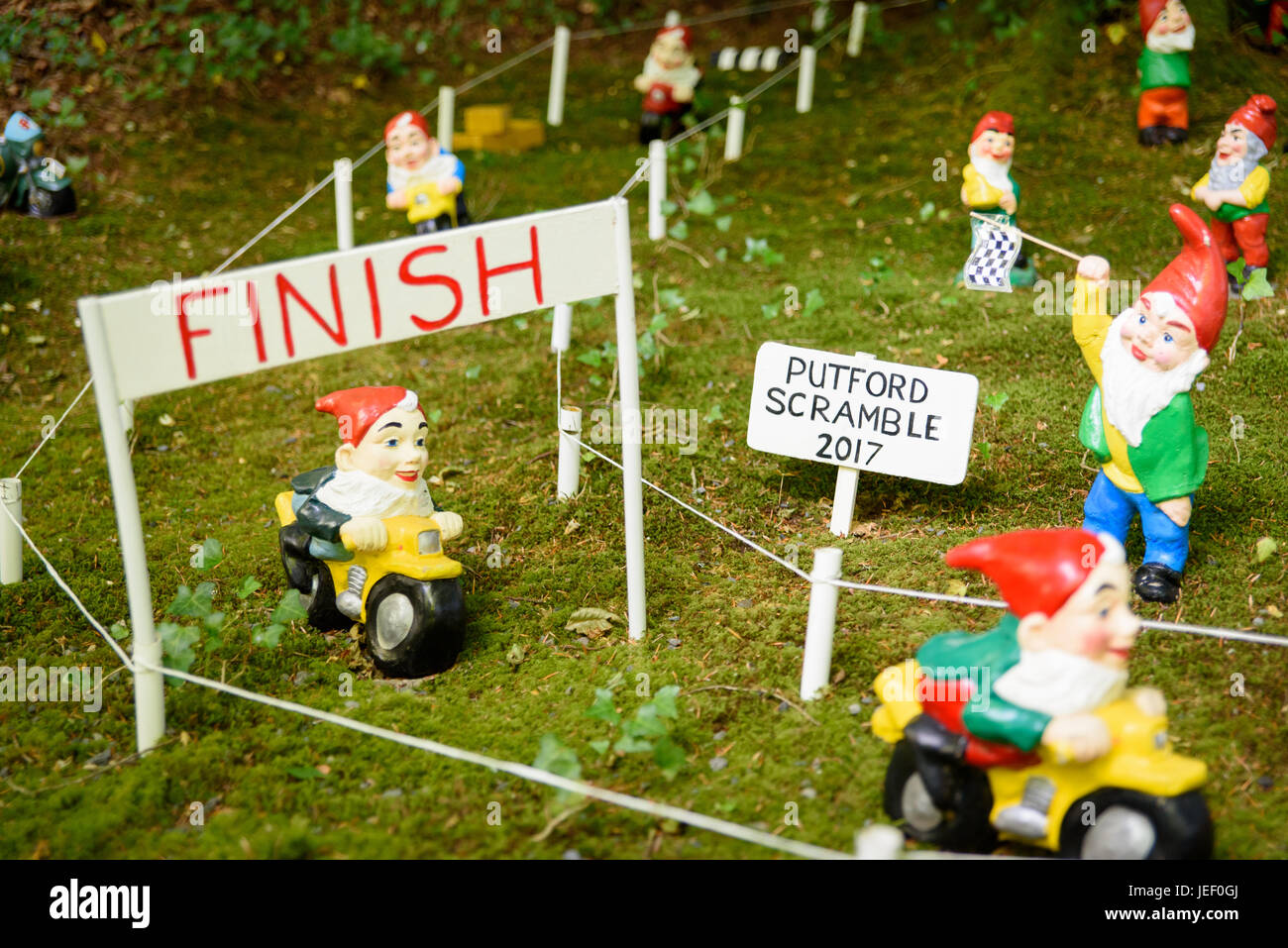 The finish line of a gnome motorcycle race Stock Photo - Alamy