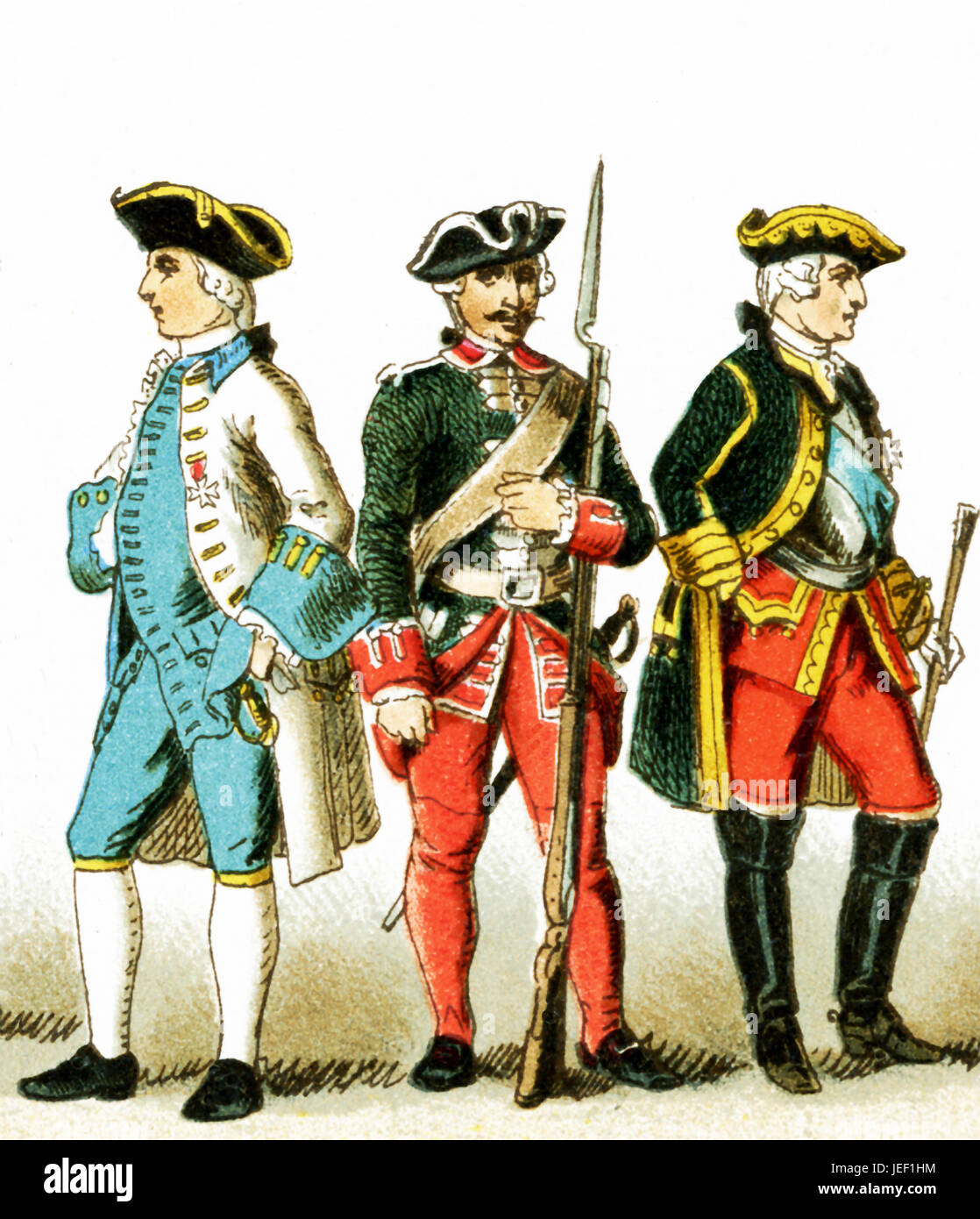 The figures represented here are French people from 1700 to 1750 A.D ...