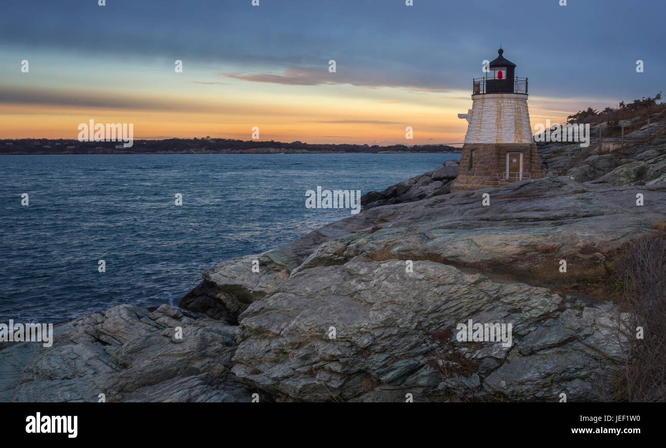 Castle Hill Lighthouse in yellow Stock Photo - Alamy