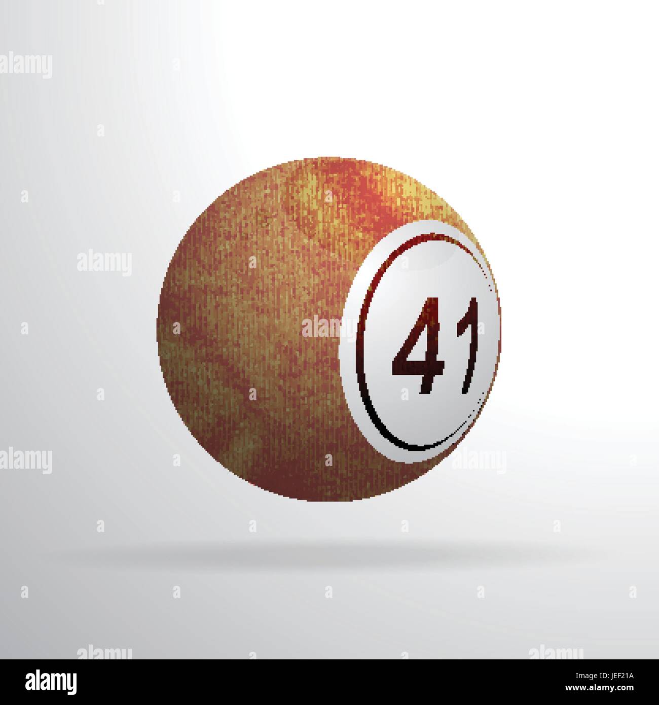 3D Illustration of a Bingo Lottery Ball Made of Brown Red Crumpled ...