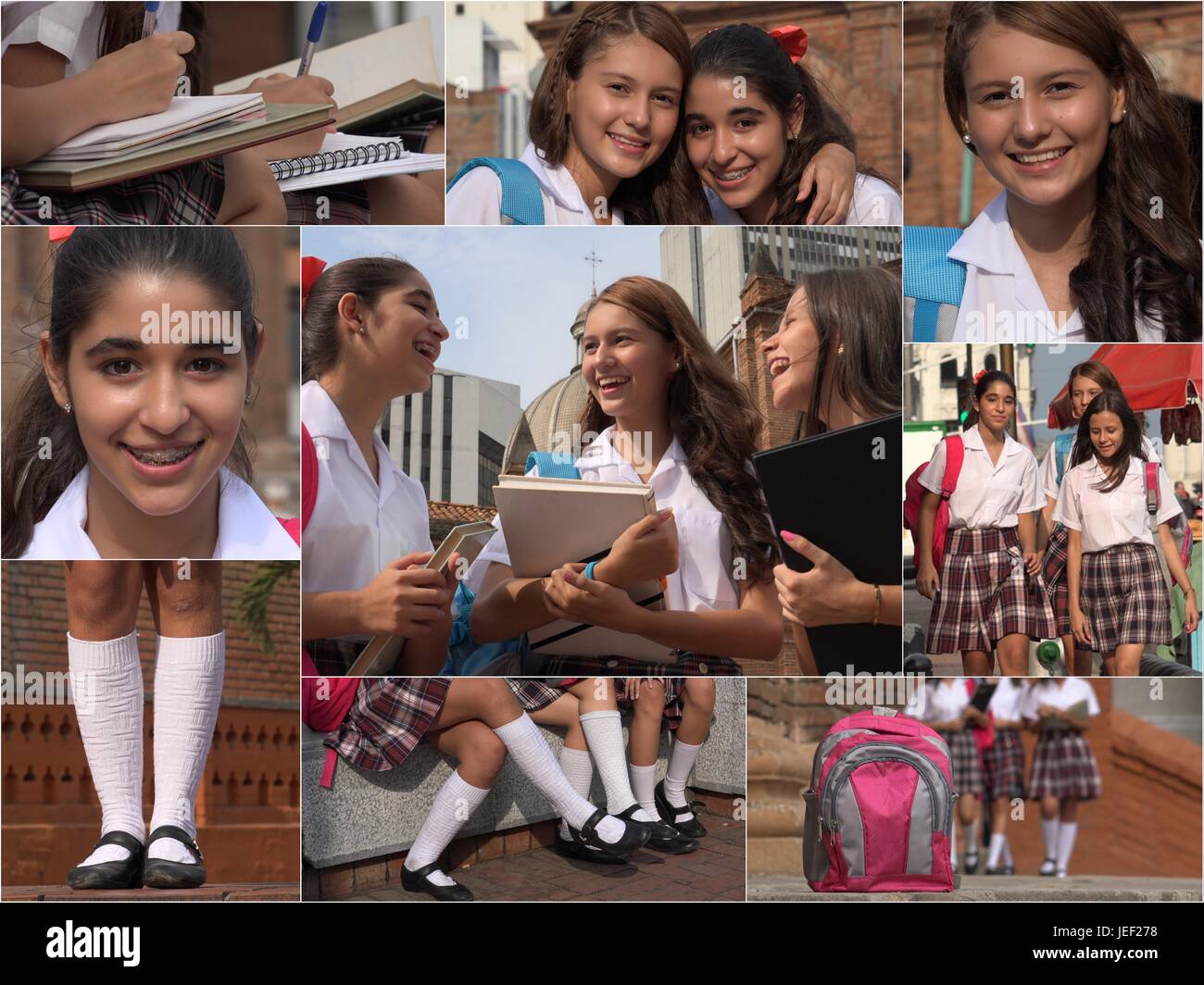 Female Teen Students Collage.Jpg Stock Photo - Alamy