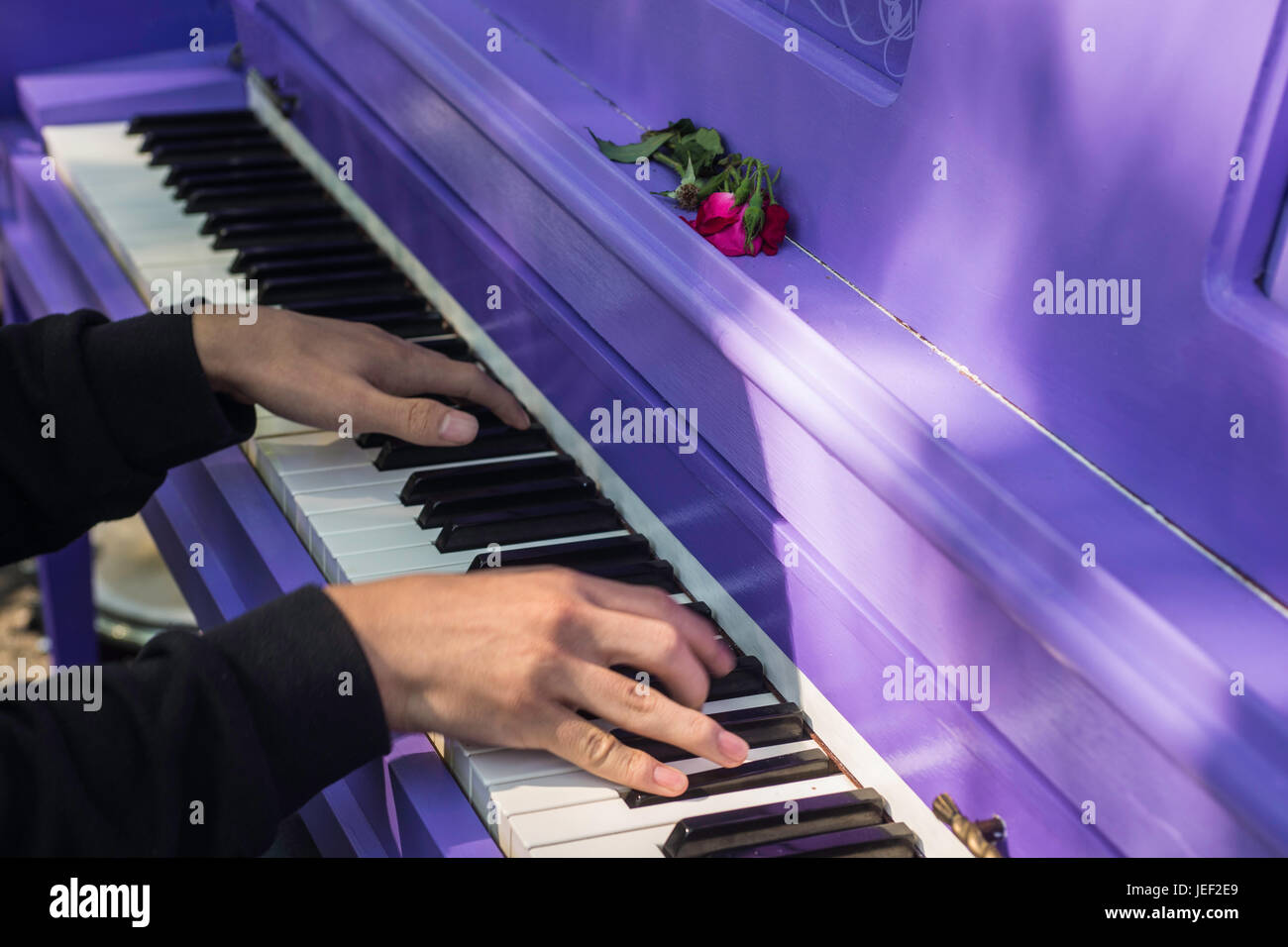 New York, USA 10 June 2016 - New Yorkers play the Sing For Hope piano ...