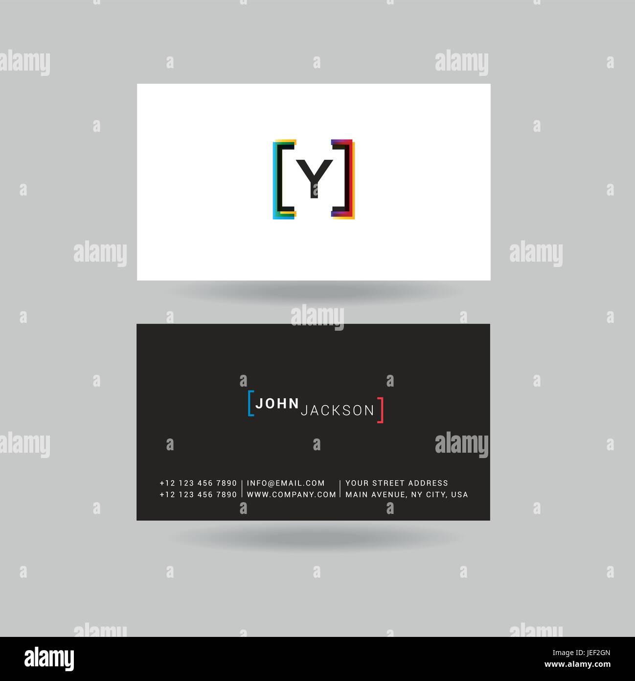 Y Letter Logo with Business Card Template Vector Stock Vector Image ...