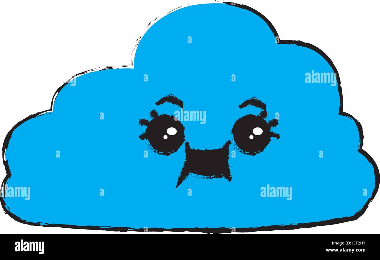 blue kawaii cloud cartoon image Stock Vector Image & Art - Alamy
