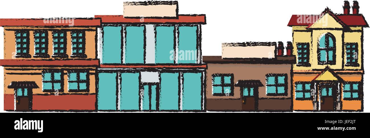 city urban office buildings shops exterior Stock Vector Image & Art - Alamy