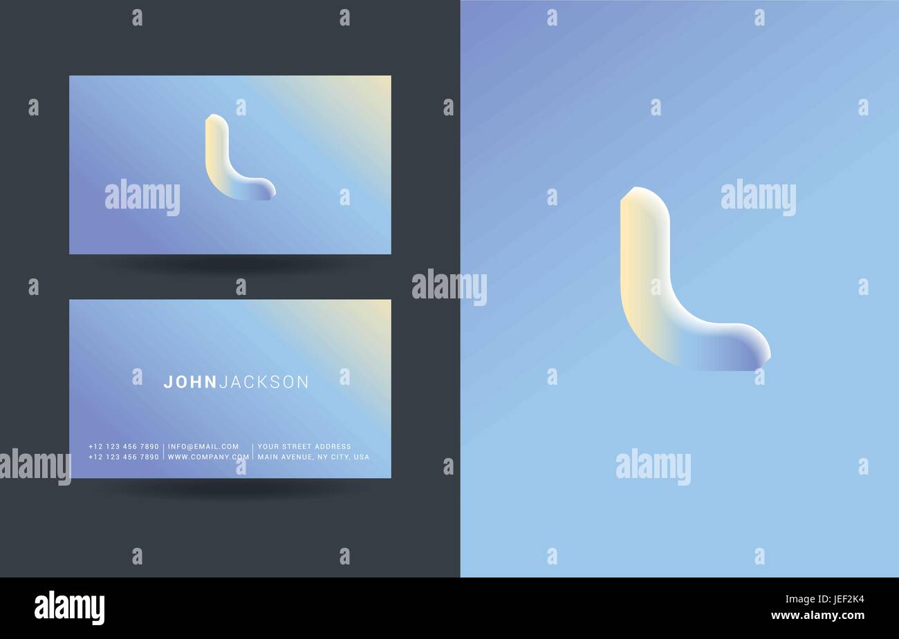 L Letter Logo with Business Card Template Vector Stock Vector Image ...