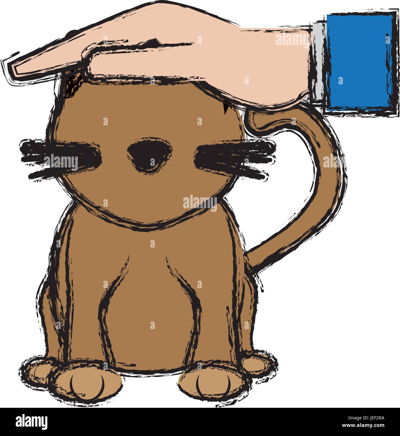 hand holding cat symbol animal protection concept Stock Vector Image ...