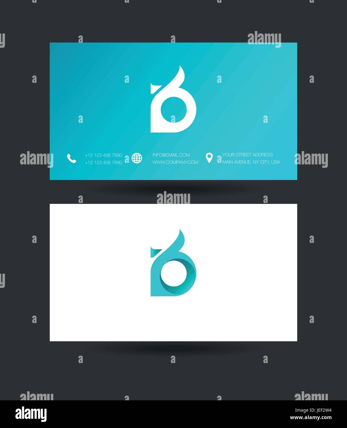 D Letters Logo with Business Card Template Vector Stock Vector Image ...