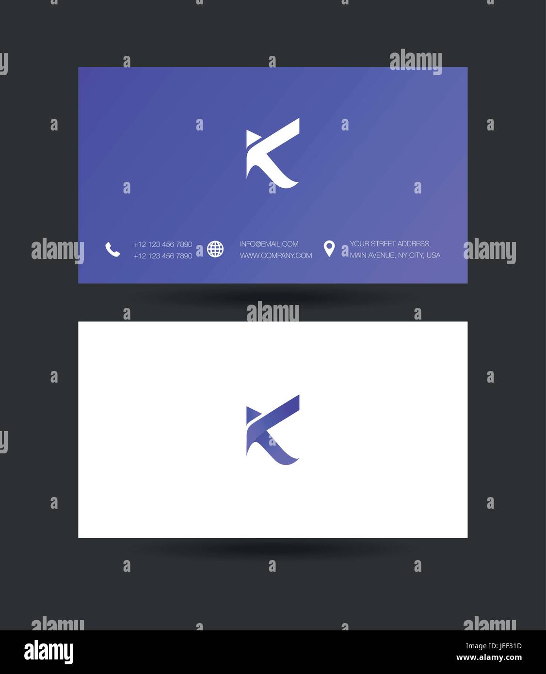 K Letter Logo with Business Card Template Vector Stock Vector Image ...