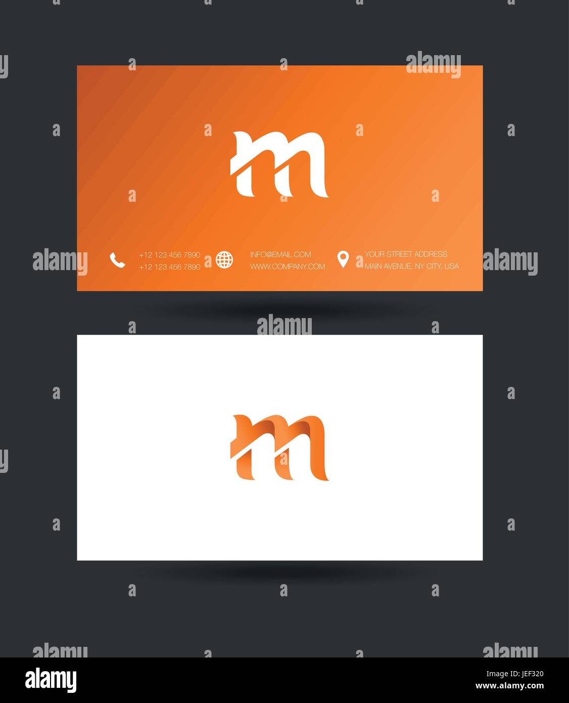 M Letter Logo with Business Card Template Vector Stock Vector Image ...