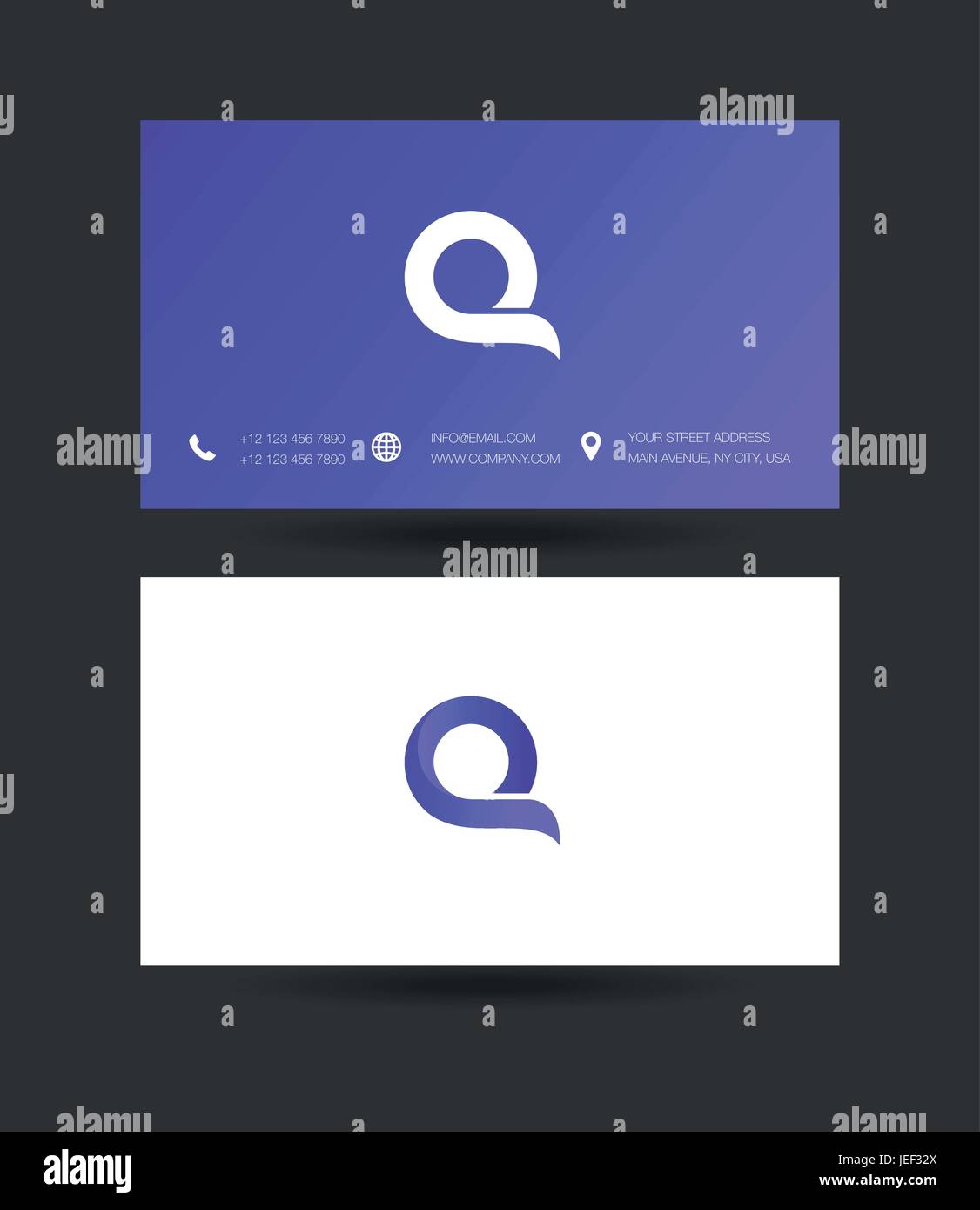 Q Letter Logo with Business Card Template Vector Stock Vector Image ...