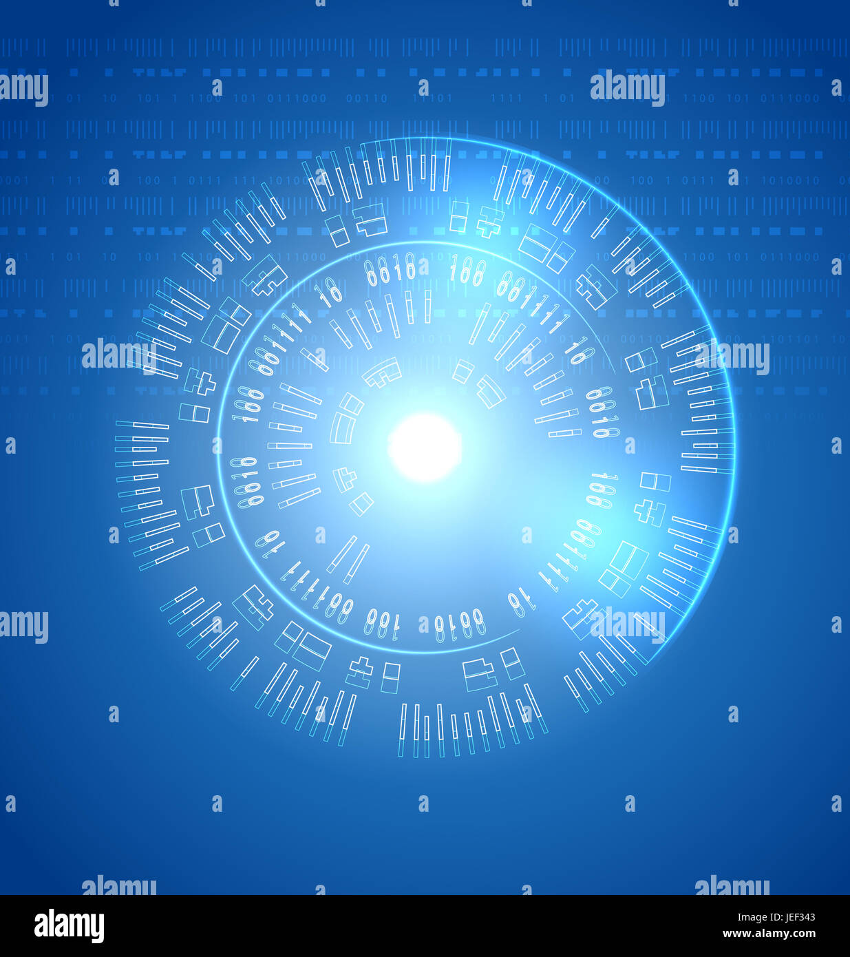 Abstract techno background. Bright transparency round touch panel ...