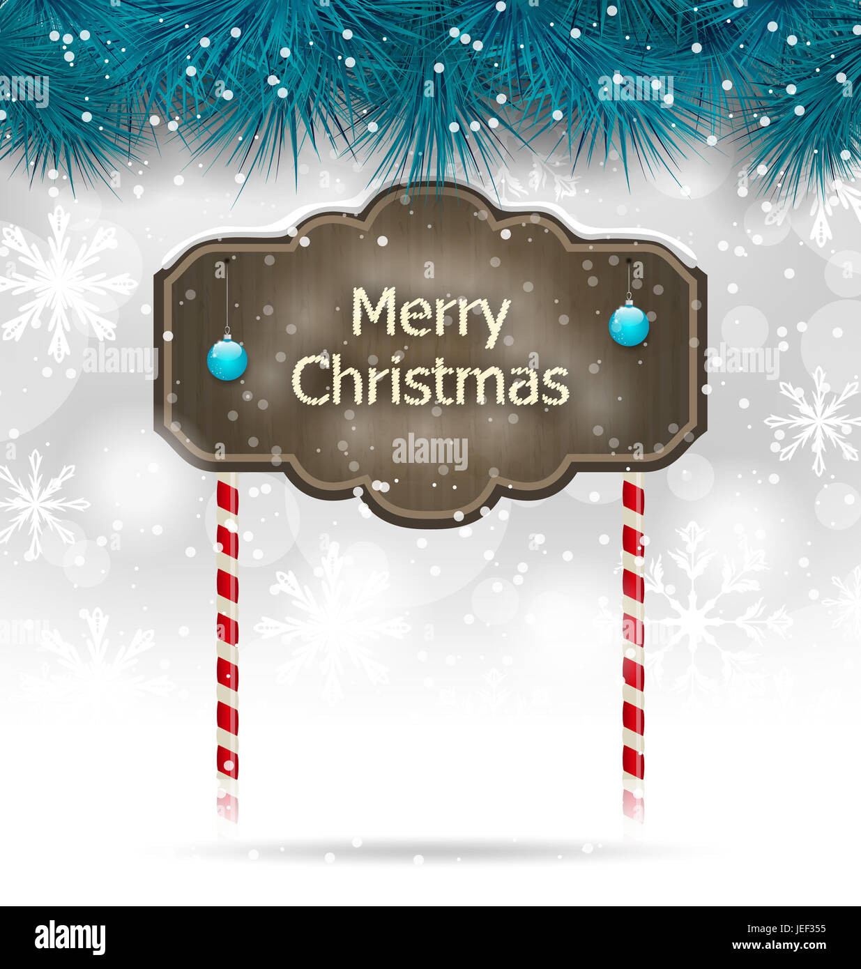 Illustration Christmas winter background with wooden blackboard Stock ...