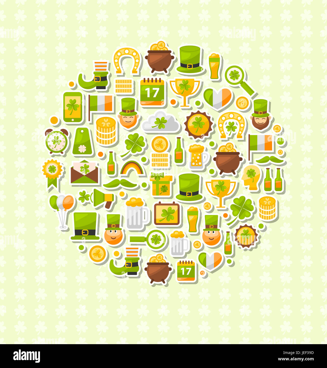 Illustration Set of Modern Flat Design Icons for Saint Patrick's Day ...
