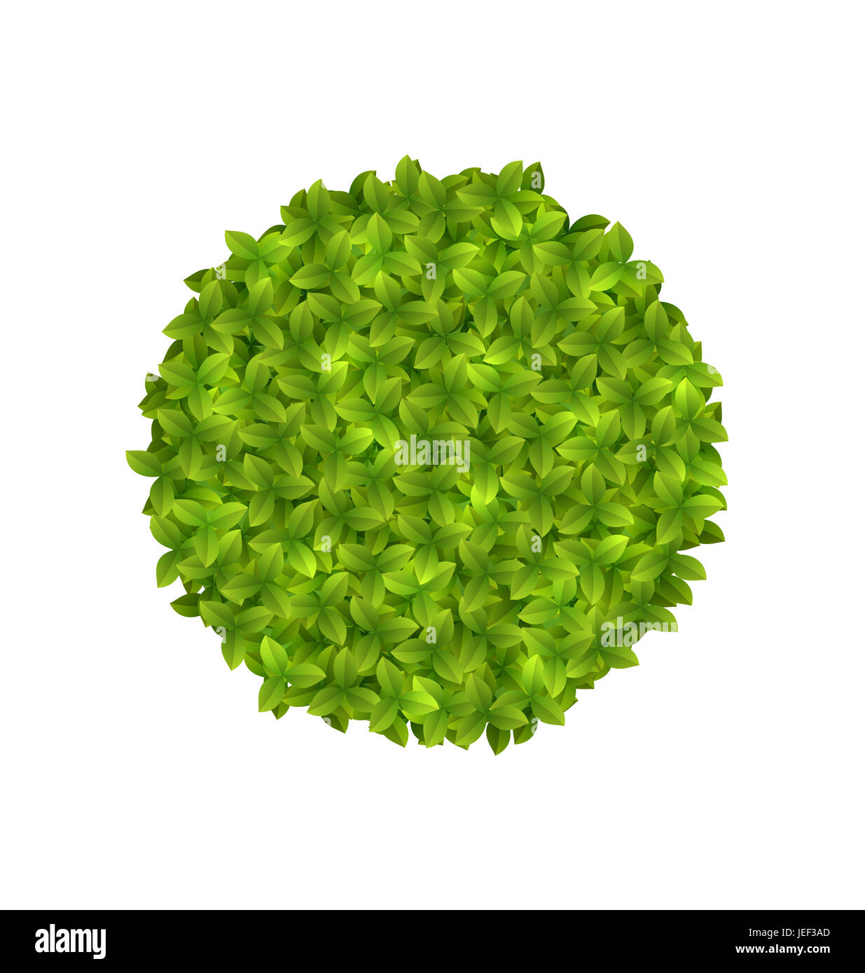 Illustration Eco Friendly Circle Frame Made in Green Leaves, Isolated ...