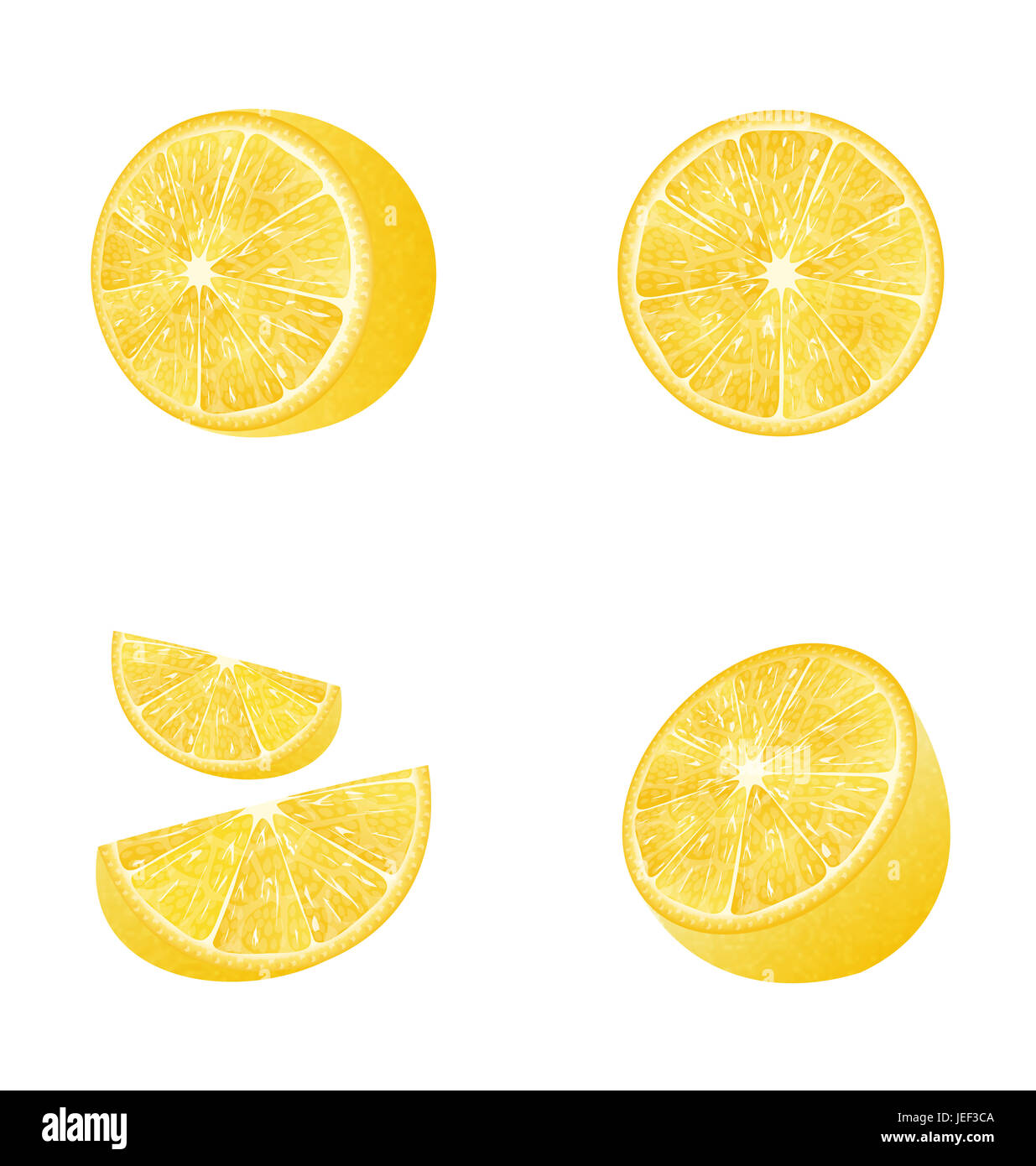 Illustration Set of Fruit Lemons Isolated on White Background, Photo ...