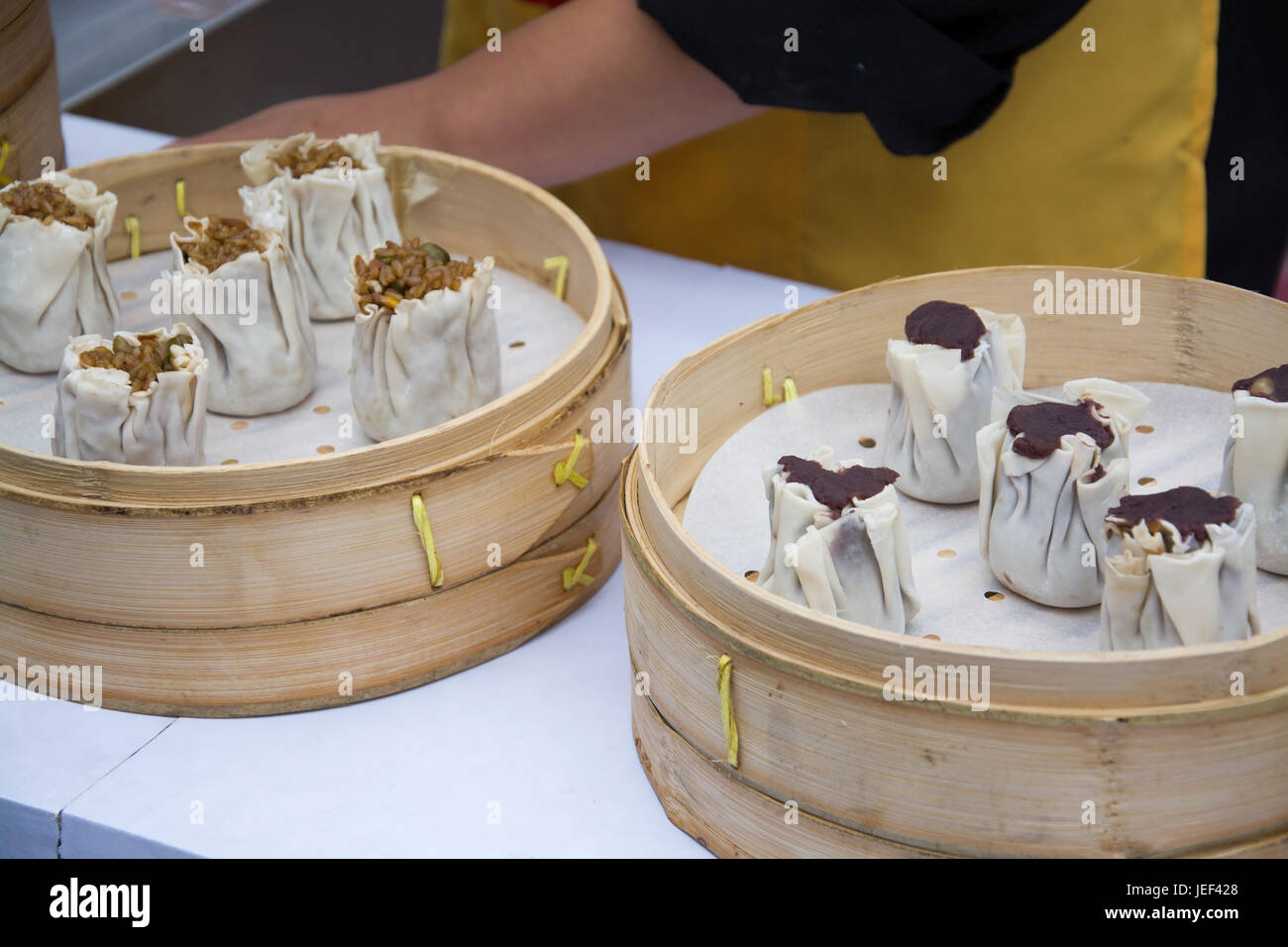 Market stall with pasta in Shanghai, China, Asia,, Marktstand mit ...