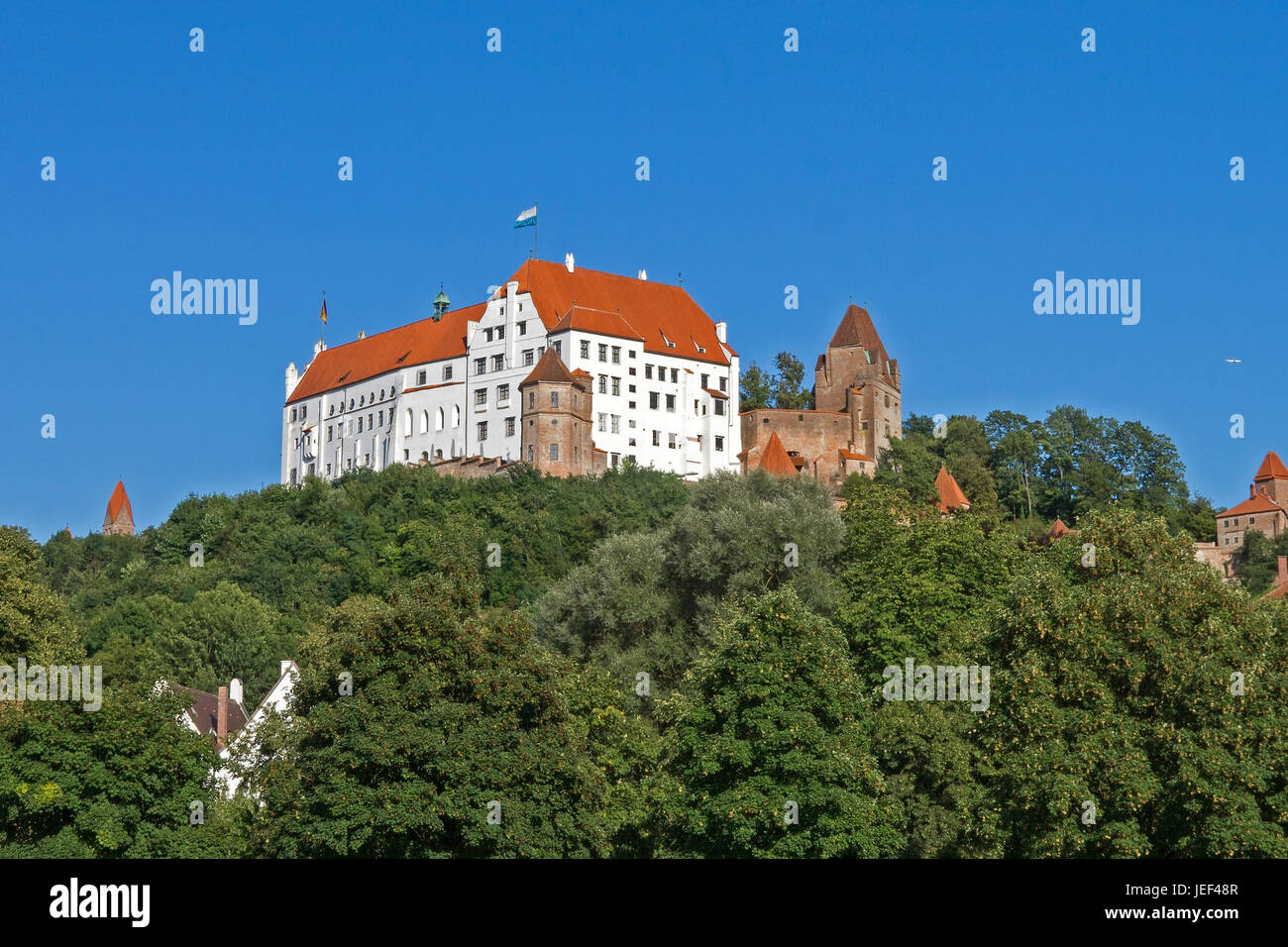 The historical castle Trausnitz in Landshut, Bavaria, the Federal ...